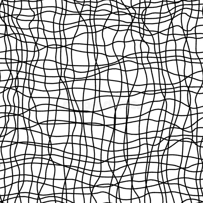 Abstract Ink Wavy Lines Seamless Pattern. Stripe Texture with Textured ...