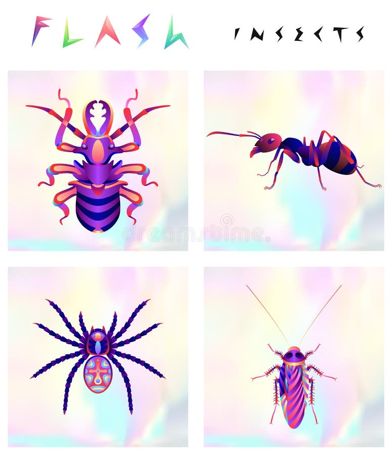 Set Polygonal Insects Stock Illustrations – 45 Set Polygonal Insects ...