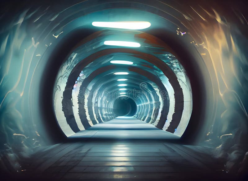 Abstract Inside Empty Restaurant, Light Swirling Lines on Digital Art ...