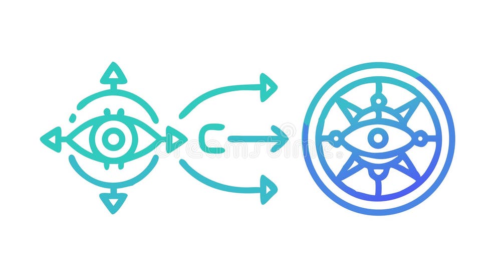 Abstract Insight Connection. Mindful Perception. Holistic View, Vector ...