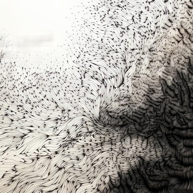 Abstract Installation Art with Random Pencil Doodle Lines Texture Stock ...