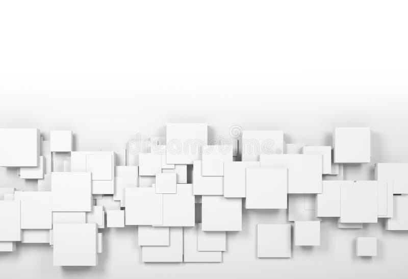 Abstract Installation of 3d Random Squares Stock Illustration ...