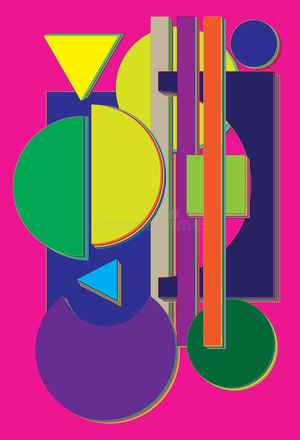 Abstract Installation of Geometric Shapes Stock Vector - Illustration ...