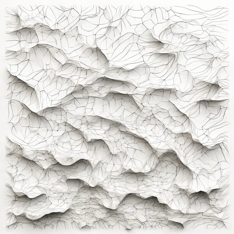 Abstract Installation: Wavy Paper Texture on White Background Stock ...