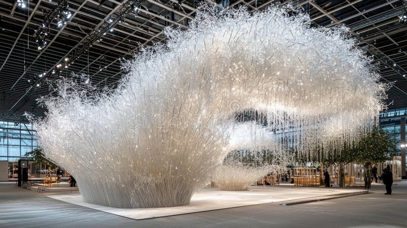 Abstract Installation of White Translucent Tubes Creates a Unique ...