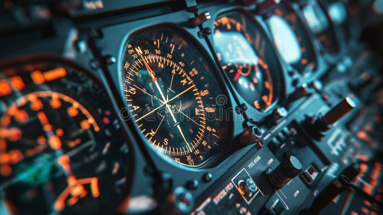 Abstract Instrument Panel of an Airplane or Ship. Stock Illustration ...