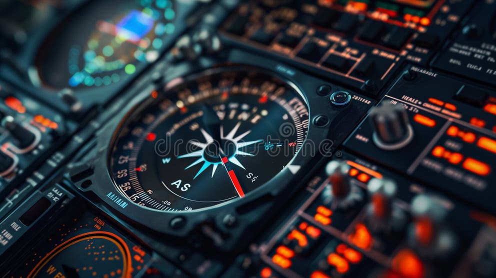 Abstract Instrument Panel of an Airplane or Ship. Stock Illustration ...