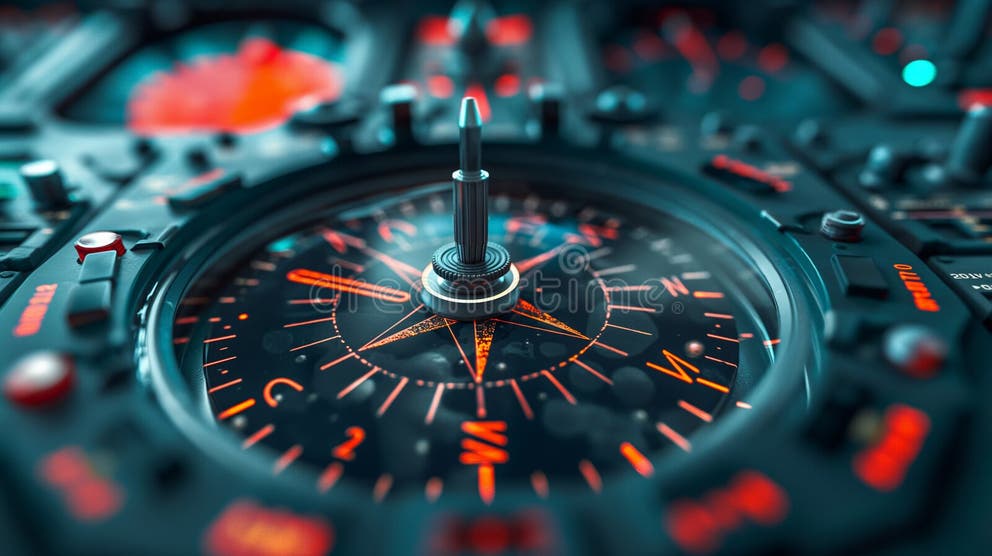 Abstract Instrument Panel of an Airplane or Ship. Stock Illustration ...