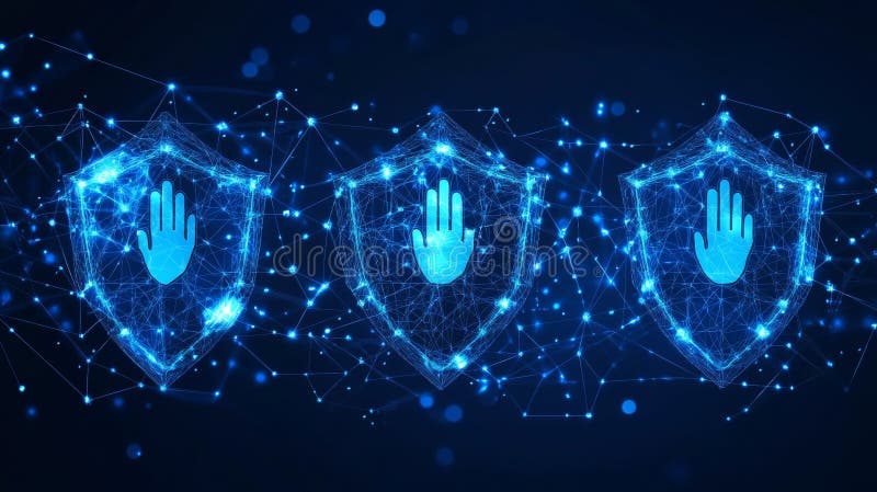 Abstract Insurance Background, Vivid Patterns of Hands and Shields ...