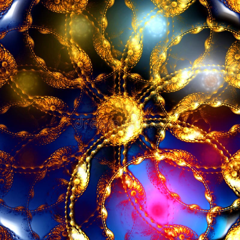 Abstract Interconnected Intersecting Rings with a Detailed Decorative ...