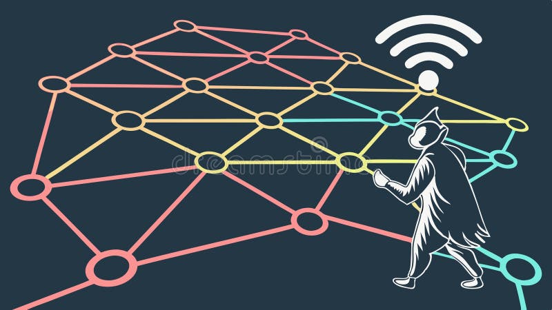 Abstract Interconnected Network Grid Vector Art, Vector Design Generative AI Stock Vector ...