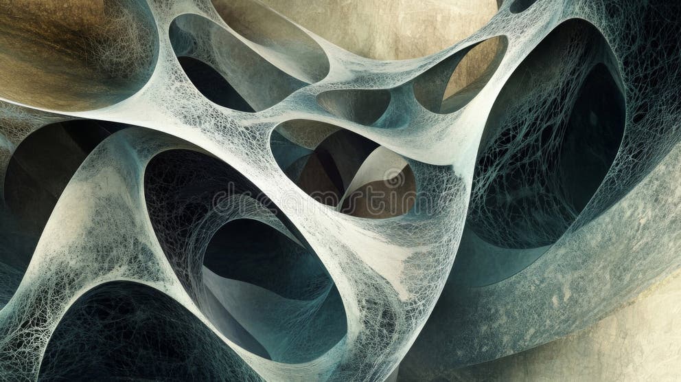 Abstract Interconnected Web of Curved Shapes Stock Illustration ...