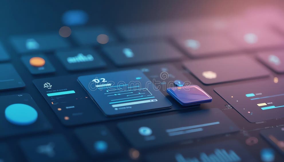 Abstract User Interface Showcases Data Charts and Graphic Elements in a ...