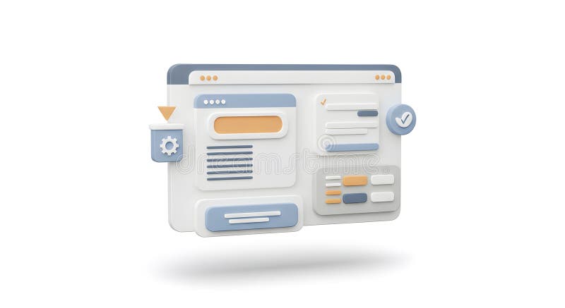 Abstract Interface Design of a Software or Website Isolated in White ...