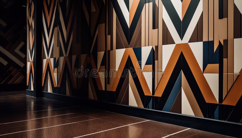 Abstract Interior Background with Geometric Patterns in Different ...