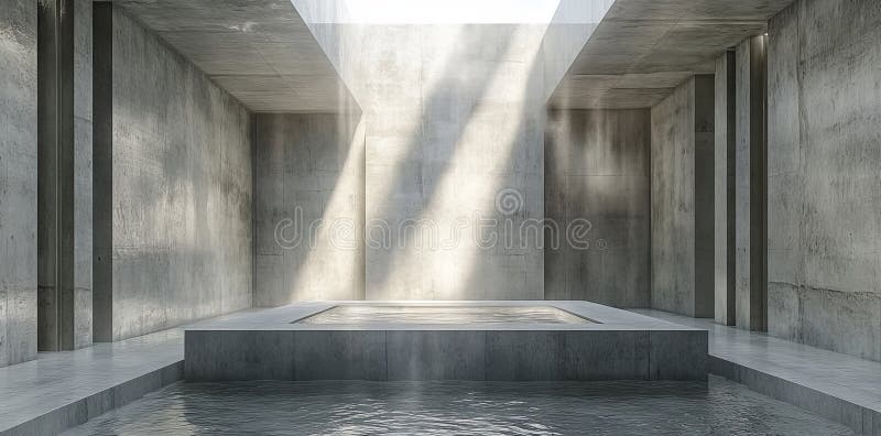 Abstract Interior Background Template of a Modern Concrete Room ...