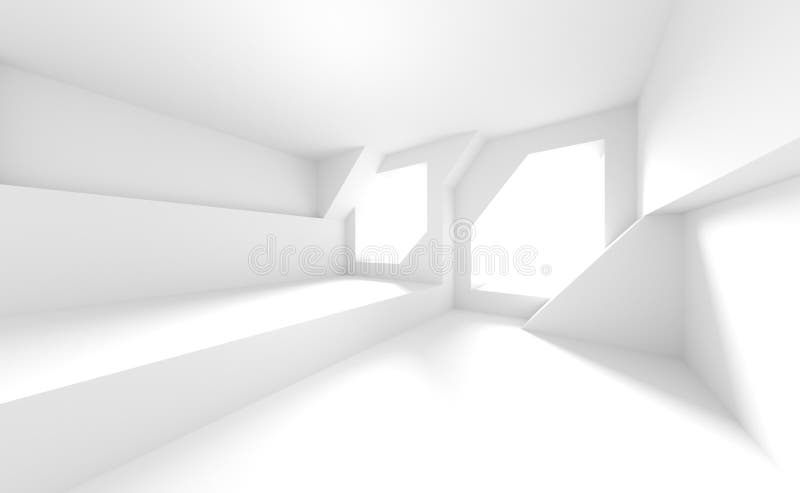 Abstract Interior Background. White Room with Windows Stock ...