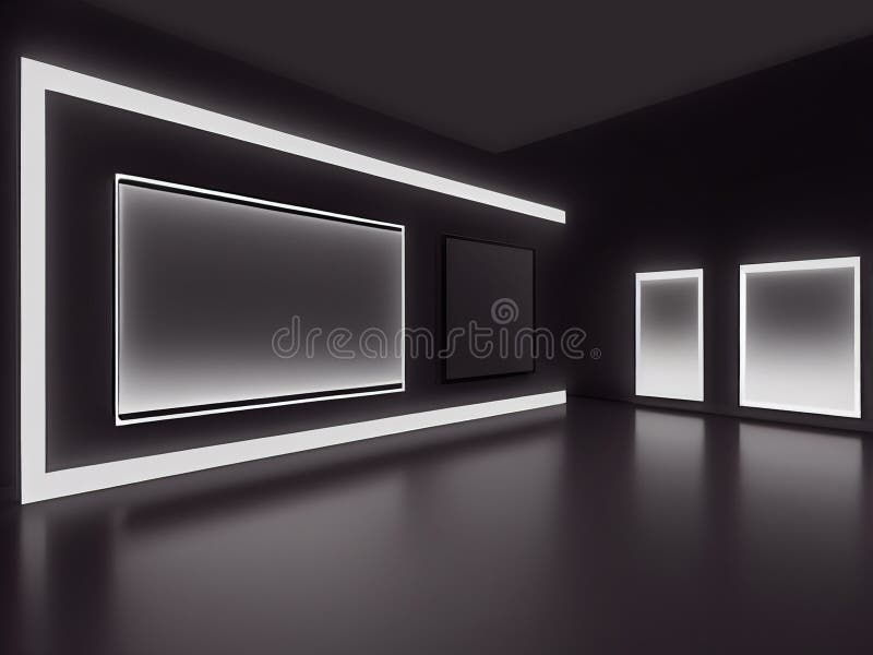 Abstract Interior Blank Wall Frames for Presentation or Advertisement ...