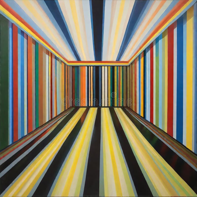 Abstract Interior with Colored Lines Abstract Interior with Colored ...