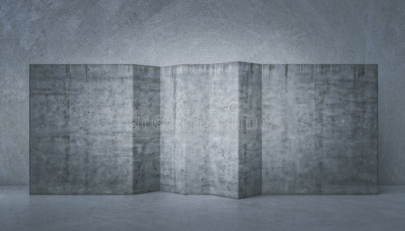 Abstract Interior of a Concrete Structure with a Curved Wall Stock ...