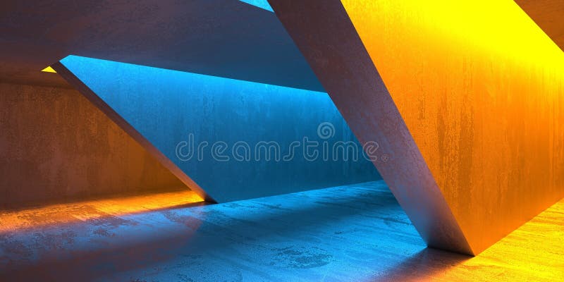Abstract Interior Design Concrete Room. Architectural Background Stock ...