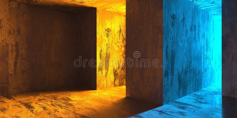 Abstract Interior Design Concrete Room. Architectural Background Stock ...