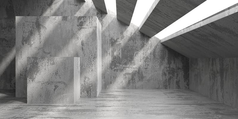 Abstract Interior Design Concrete Room. Architectural Background Stock ...