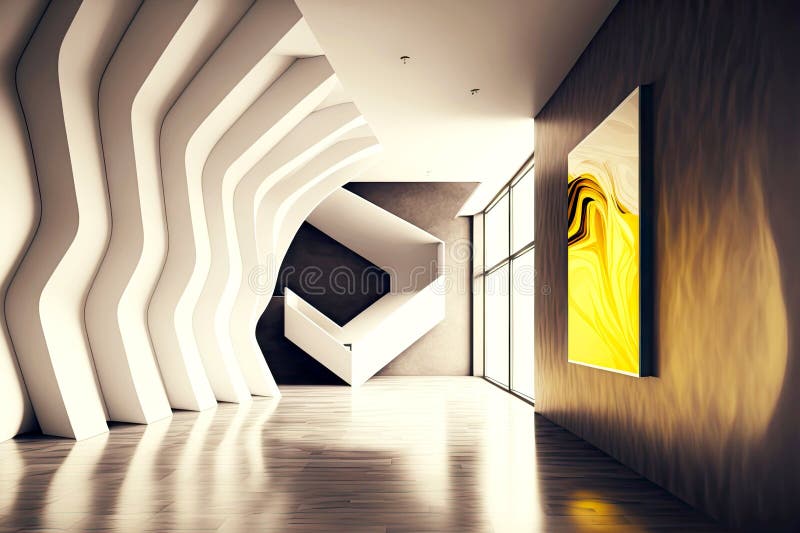 Abstract Interior Design with Empty Space Stock Illustration ...