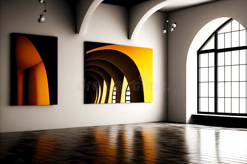 Abstract Interior Design with Empty Space Stock Illustration ...