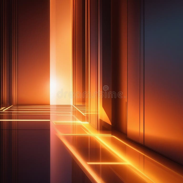 Abstract Interior Design of the Future with Neon Light Abstract ...