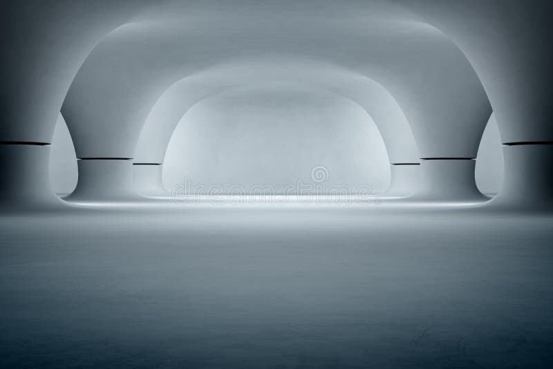 Abstract Interior Design of Modern Showroom with Empty Dark Floor and ...