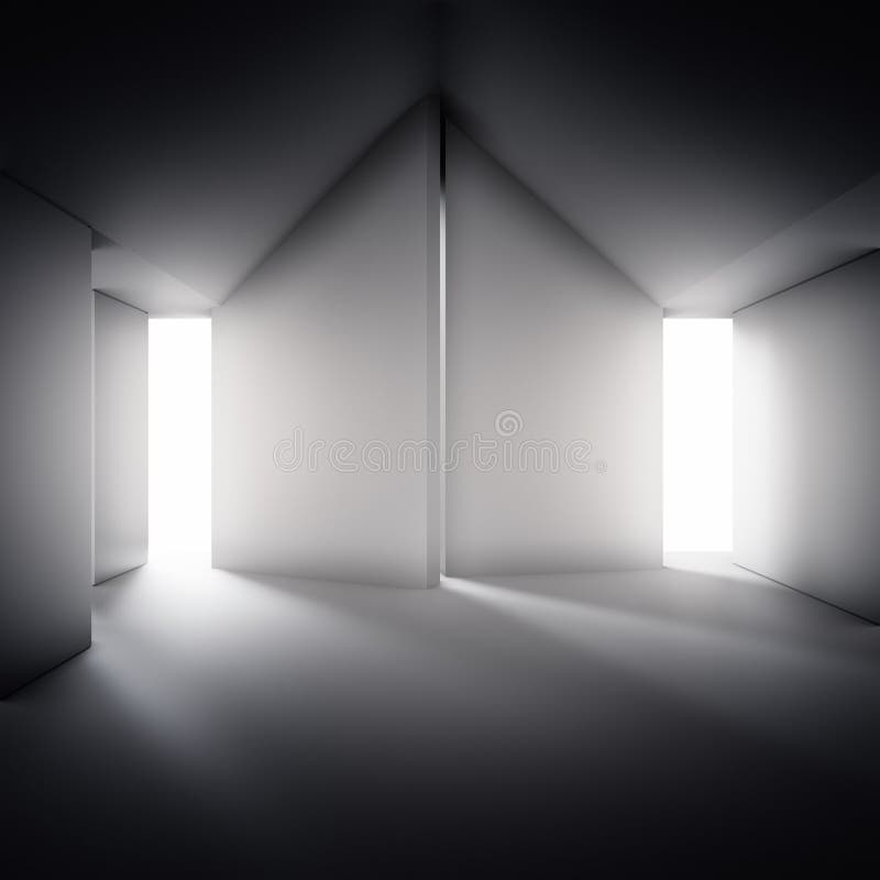 Abstract Interior Design of Modern Showroom with Empty Gray Concrete ...