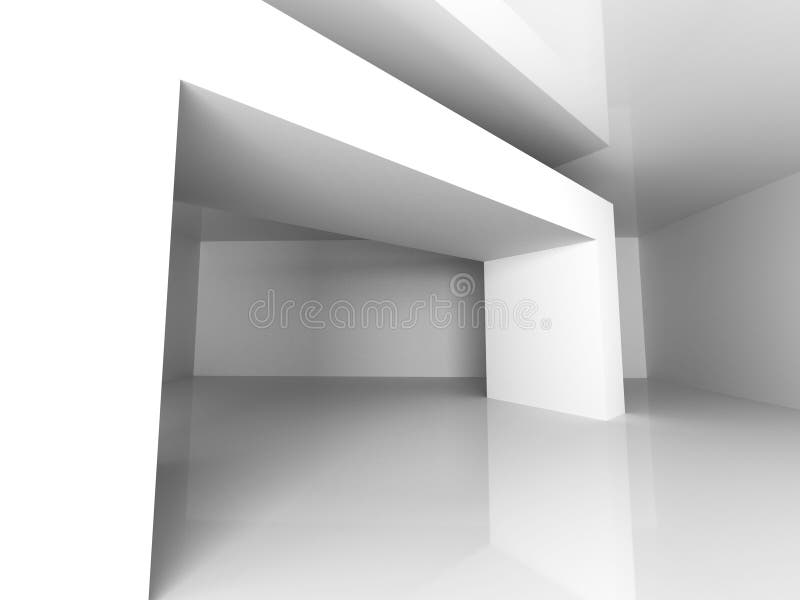 Abstract Interior Design. White Modern Architecture Background Stock ...