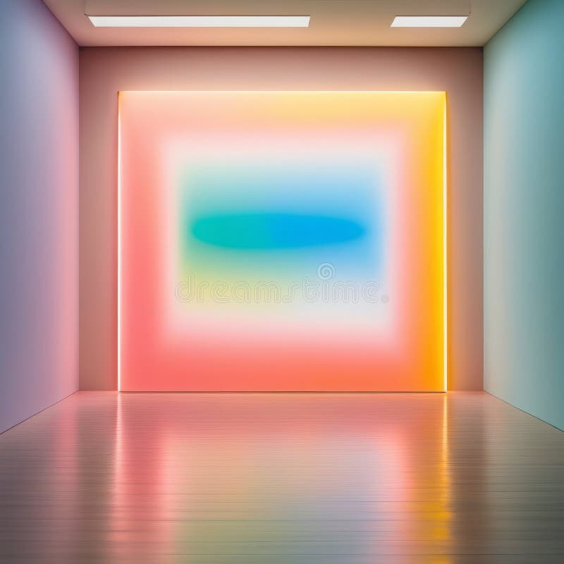 Abstract Interior of the Future with Neon Colored Light Abstract ...