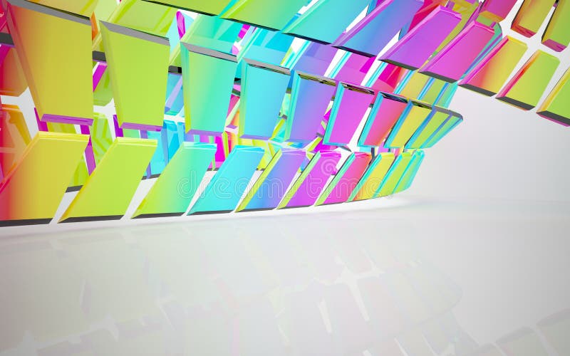 Abstract Interior Next To the Walls and Ceiling of an Array of Colored ...