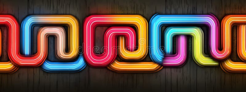 Abstract Interlocking Colorful Shapes on Dark Background Stock ...