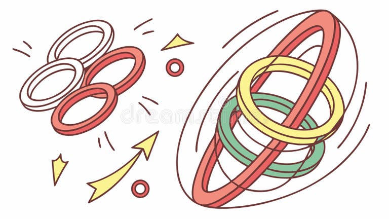 Abstract Interlocking Rings Design, Vector Design Generative AI Stock ...