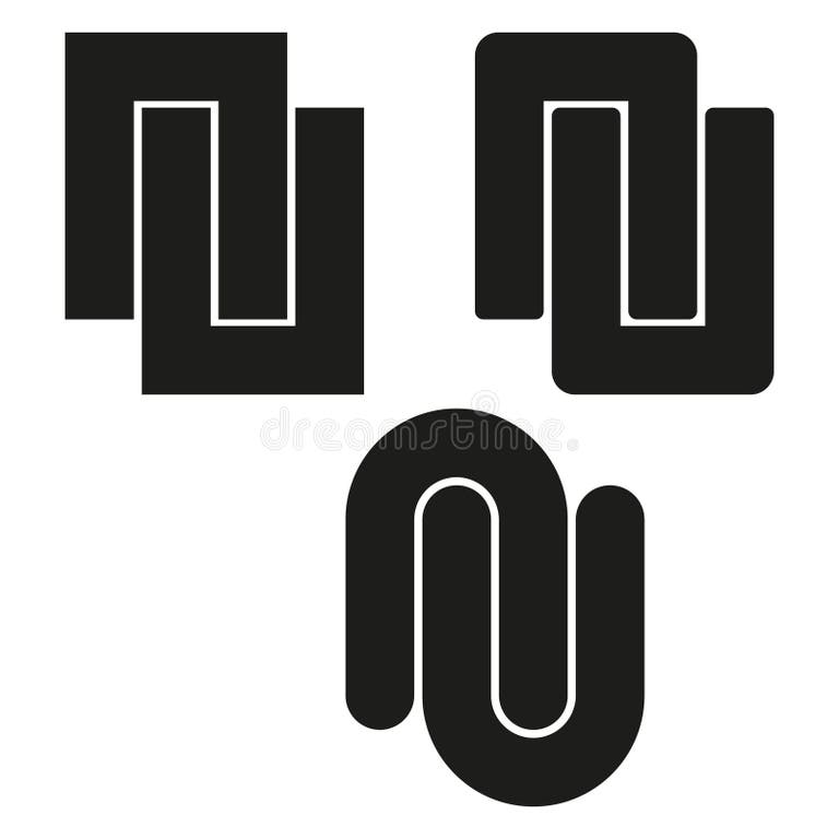 Abstract Interlocking Shapes. Black Geometric Forms. Modern Design ...