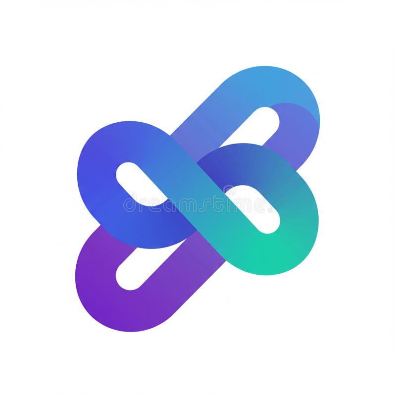Abstract Interlocking Shapes Logo with Blue and Green Gradient Stock ...