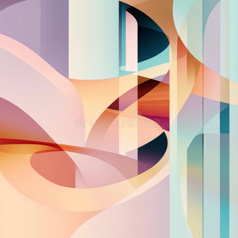 Abstract Interplay of Geometric Shapes and Colors Stock Illustration ...