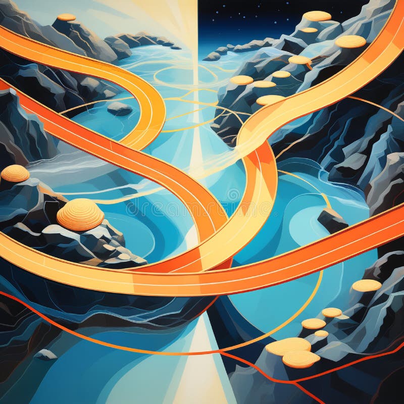 An Abstract Interpretation of Two Paths Crossing Each Other Stock ...