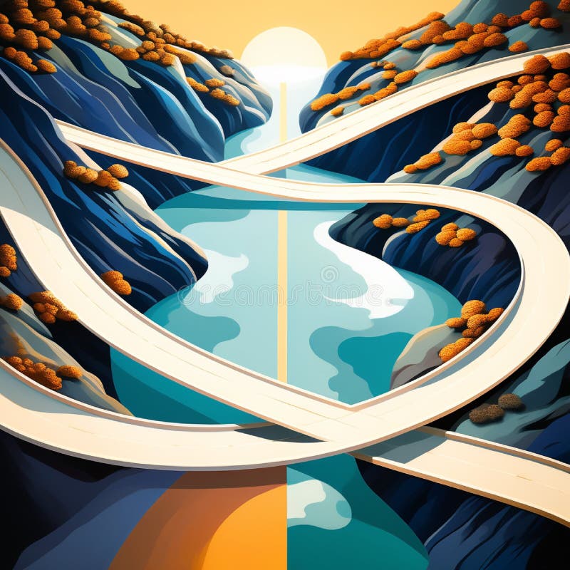 An Abstract Interpretation of Two Paths Crossing Each Other Stock ...