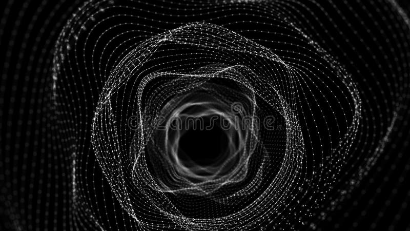 Abstract Interstellar Tunnel or Portal. 3D Wormhole with a Mesh ...