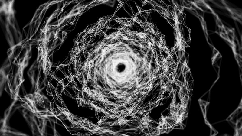 Abstract Interstellar Tunnel or Portal. 3D Wormhole with a Mesh ...