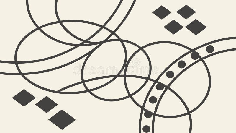 Abstract Intertwined Lines with Shapes, Modern Pattern, Vector Design ...