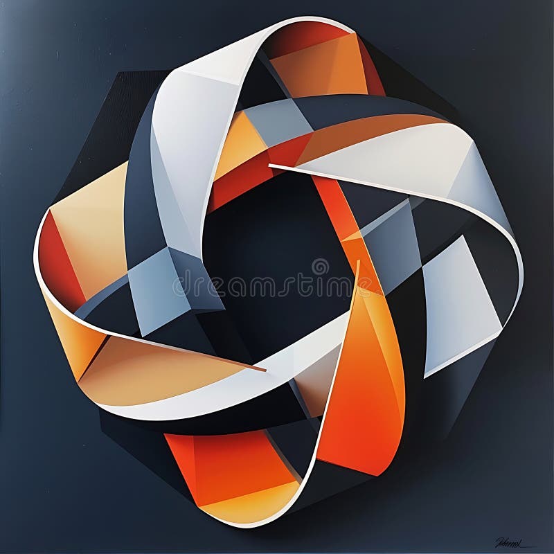 Abstract Intertwined Shapes in Vibrant Hues Stock Illustration ...