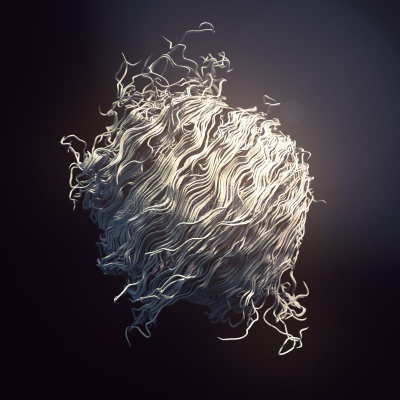 Curled Wire Futuristic Pattern Surrounded by Violet Mist. Abstract ...