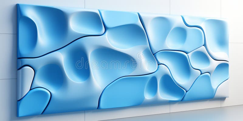 Abstract Intricate 3D Wall in Light Blue and White Tones Stock ...