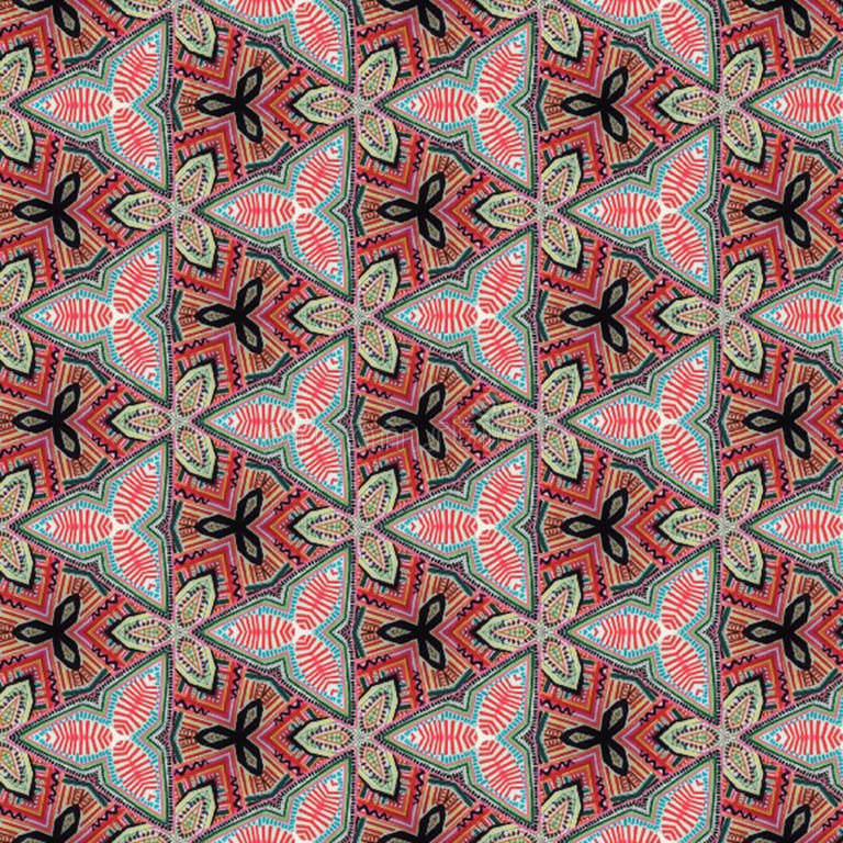 Abstract Intricate Repeat Graphic Pattern Design Stock Illustration ...