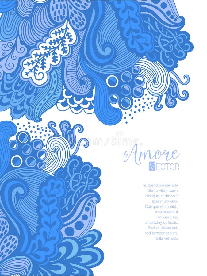 Abstract Invitation Card with Abstract Wave. Template Wavy Frame Design ...